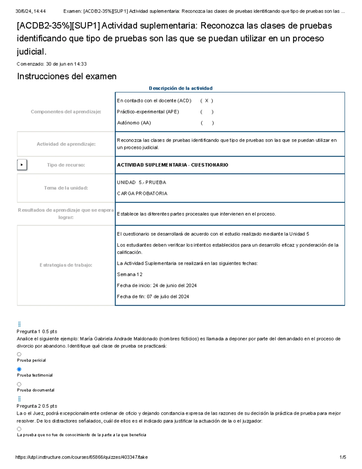 Examen [APEB 1-30%] Estudio de caso Analice el caso Jean Pierre Bemba y el Estatuto de Roma de ...