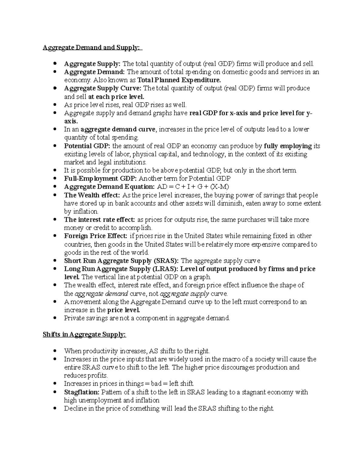 Unit 5-Aggregate Supply and Demand - Aggregate Demand and Supply ...