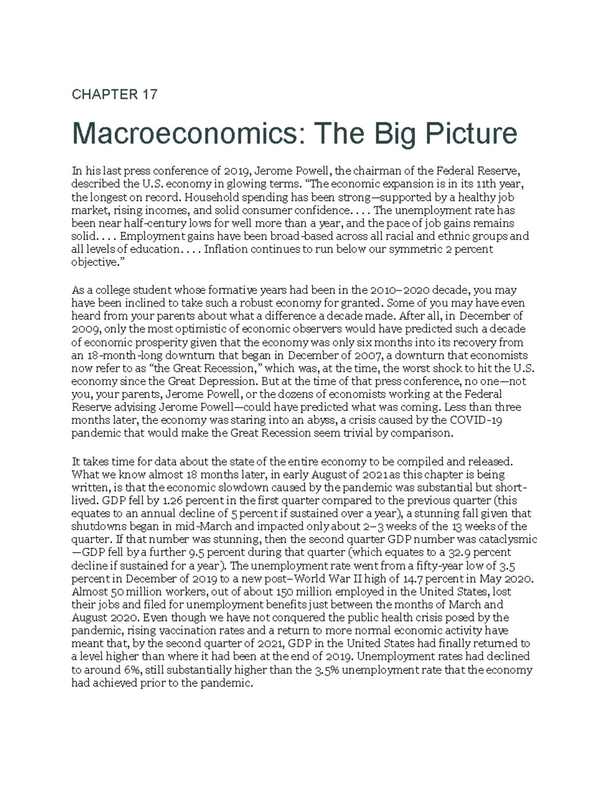 17.0 - Intro - Macroeconomic-The Big Picture - CHAPTER 17 ...