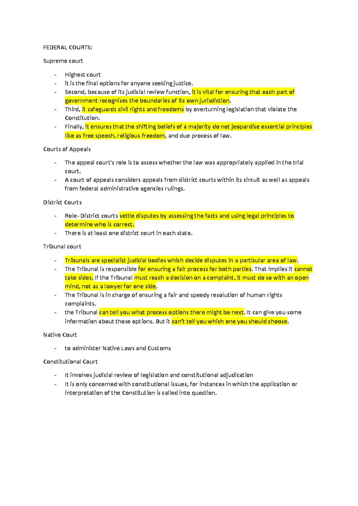 Script mock govt - FEDERAL COURTS: Supreme court - Highest court - it ...