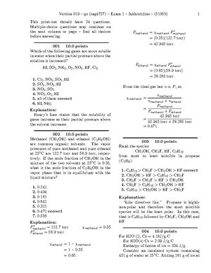 Exam 4-solutions - Exam 4 for Dr. Fakhreddine's CH 302 class. - This ...