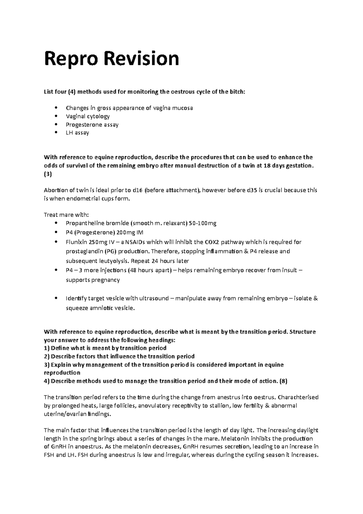 Repro-Revision - Repro-Revision - Repro Revision List four (4) methods ...