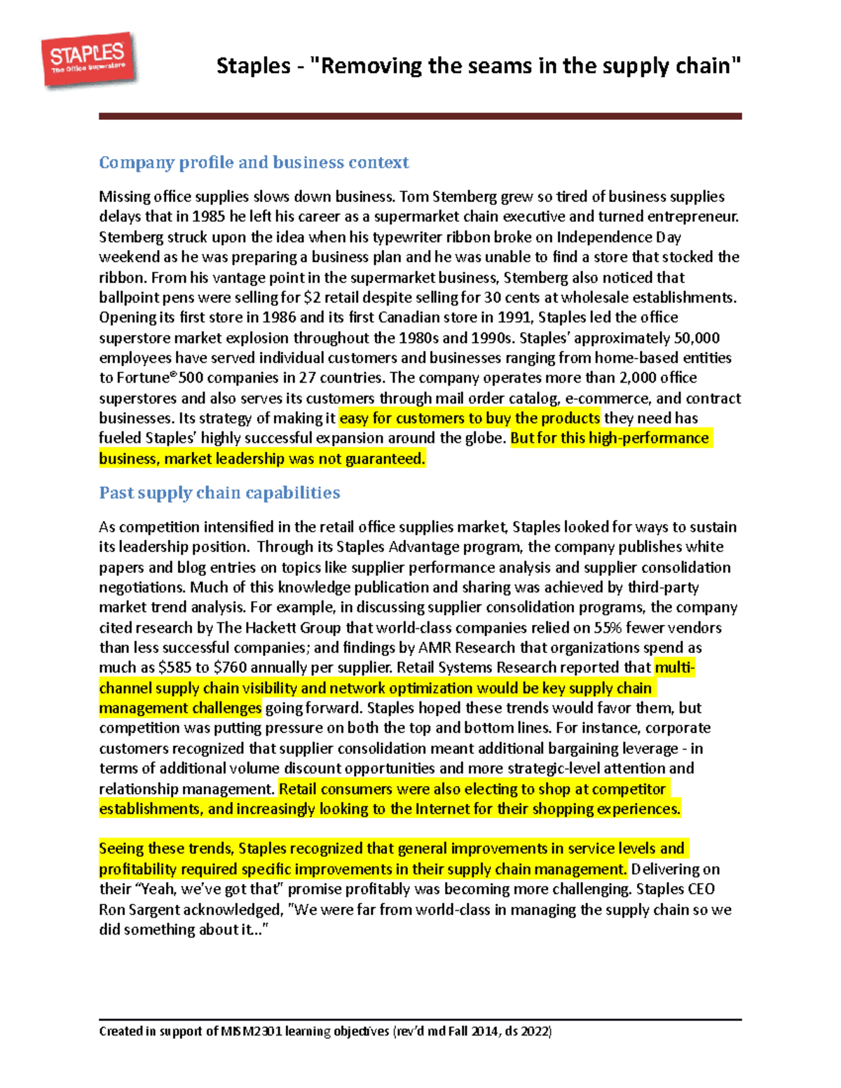 Staples - SCM - staple case - Staples - "Removing the seams in the ...