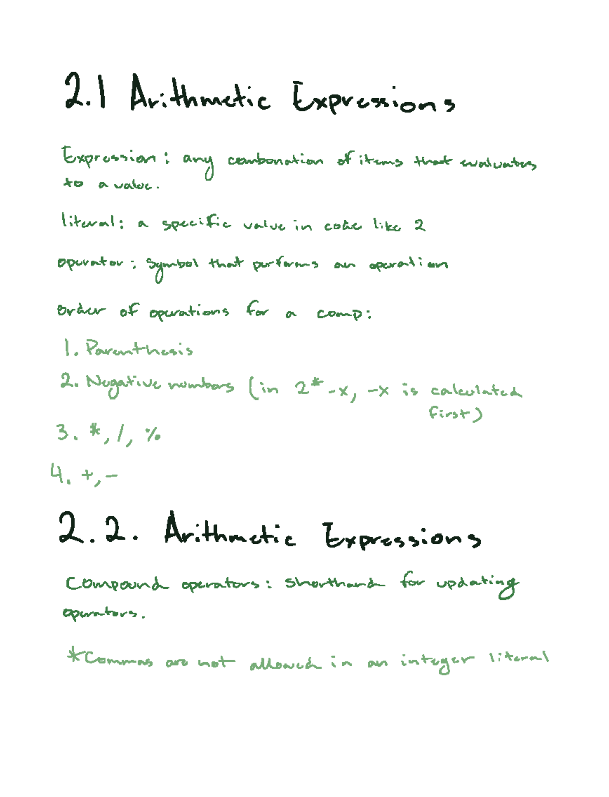Unit Two C1428 - CS1428 Unit Two Notes Prof Jill Seaman - 2 1 ...