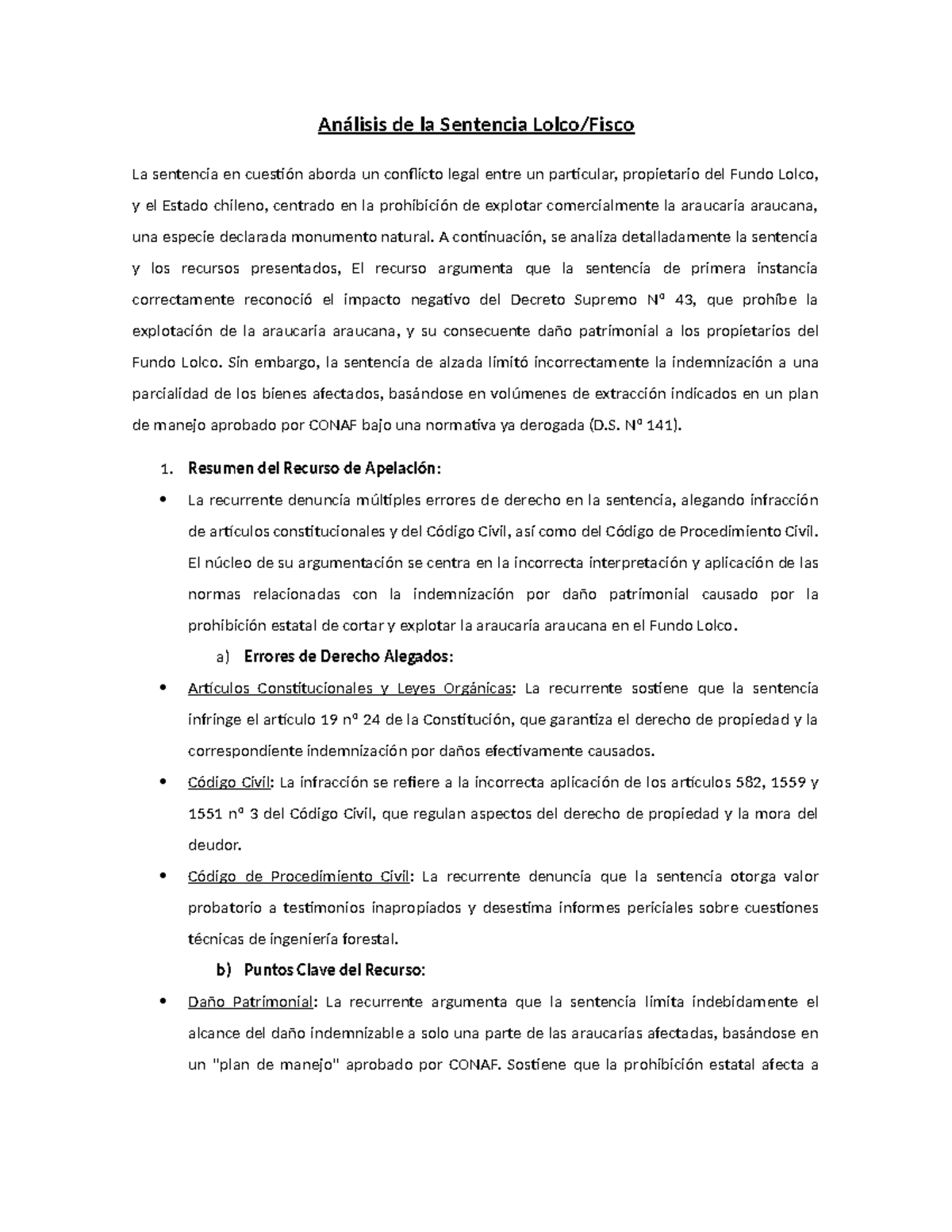 Análisis de la Sentencia Lolco - Análisis de la Sentencia Lolco/Fisco ...