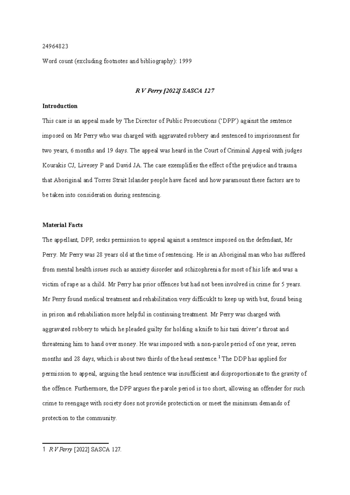 CASE NOTE1 - case note - 24964823 Word count (excluding footnotes and ...