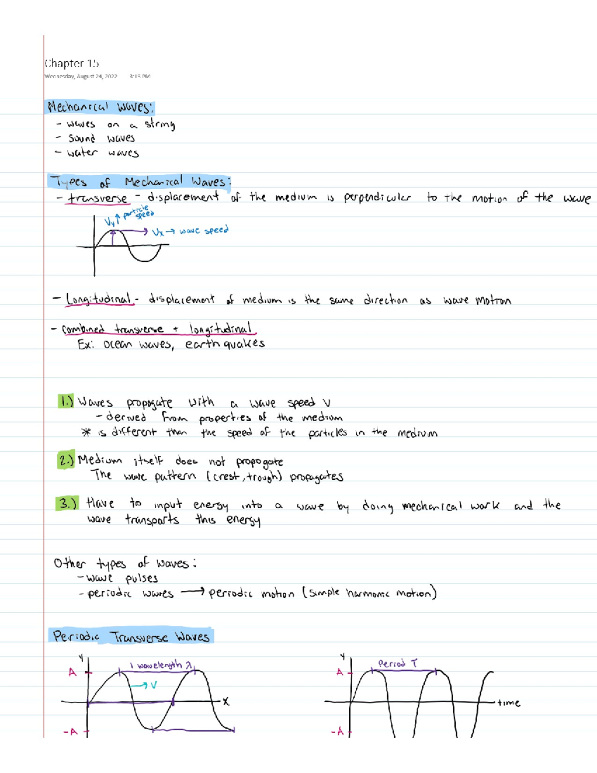 Chapter 15 - Course taught by Joshua Gunderson - PHY 222 - Studocu