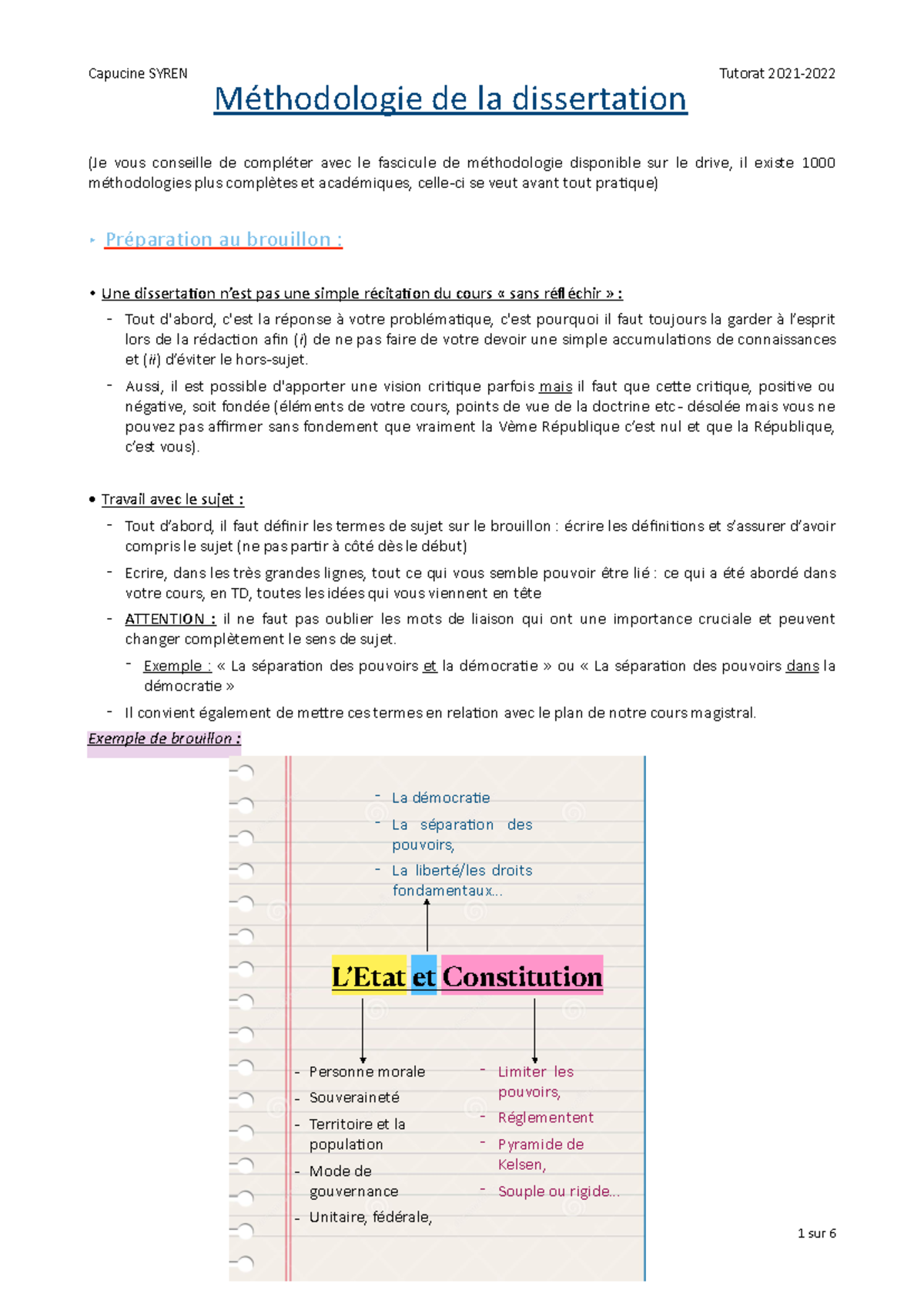 Méthodologie Dissertation - Méthodologie de la dissertation (Je vous ...