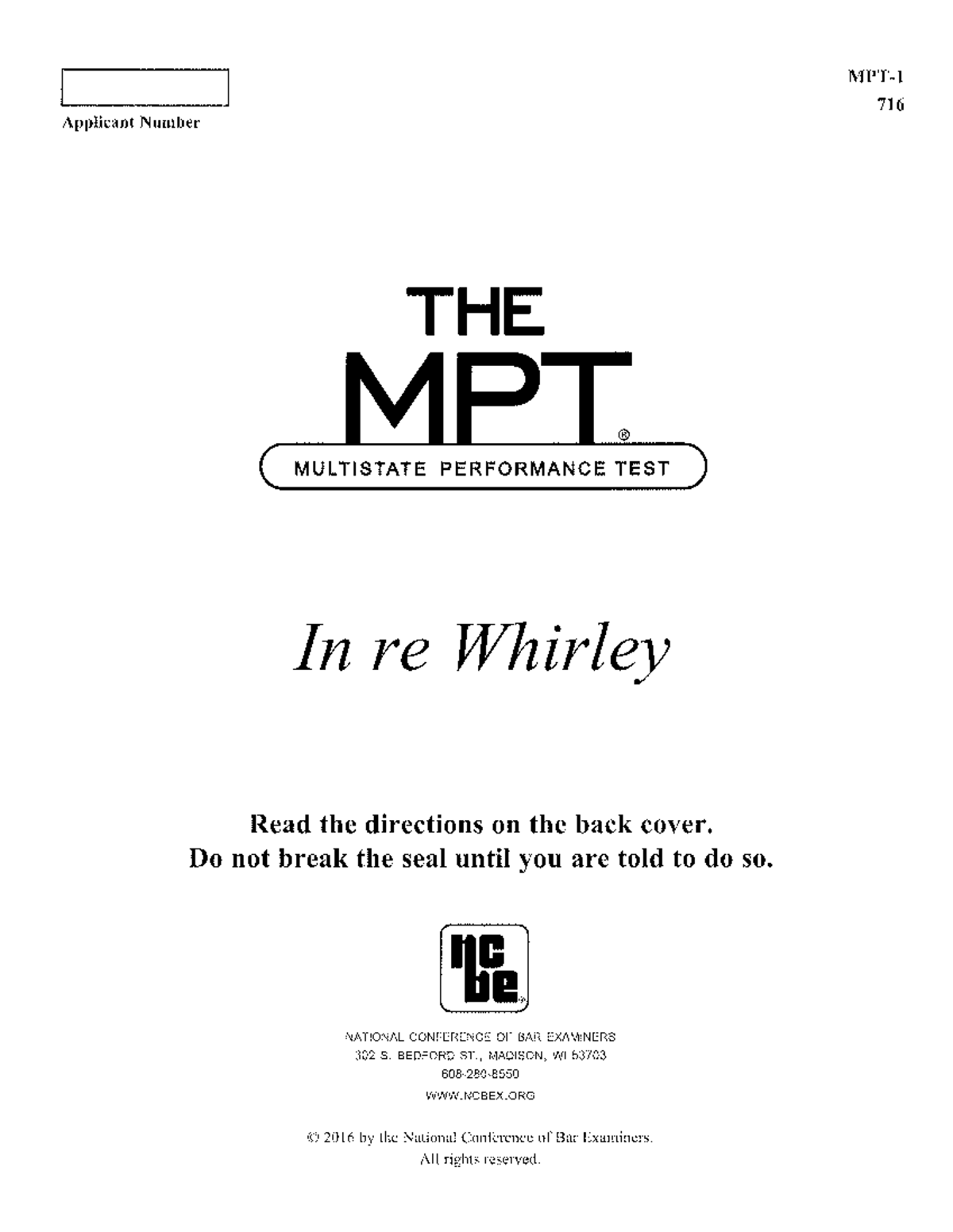 July 2016 MPT Questions and Best Answers - anything in course - Studocu