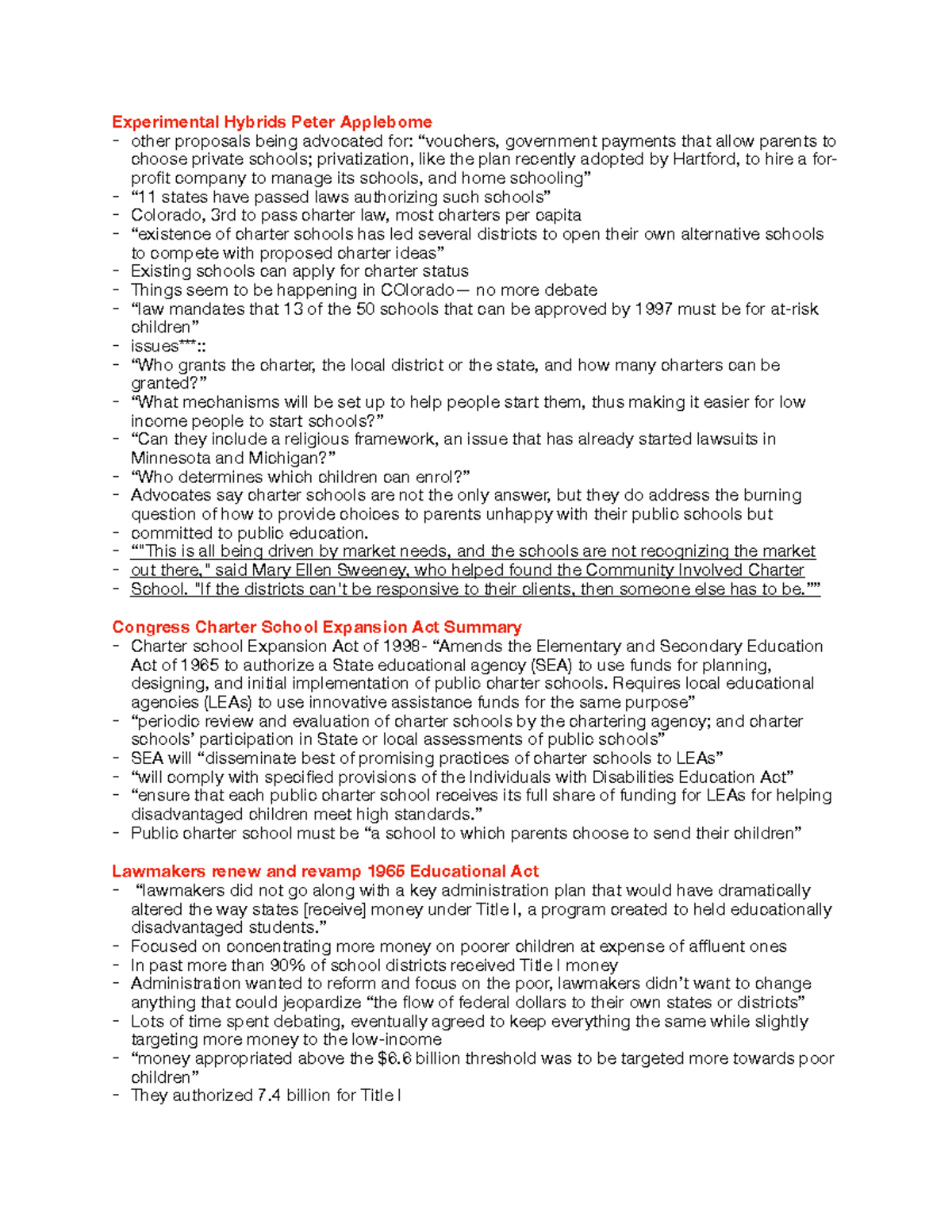 320 essay 2 notes - Experimental Hybrids Peter Applebome - other ...