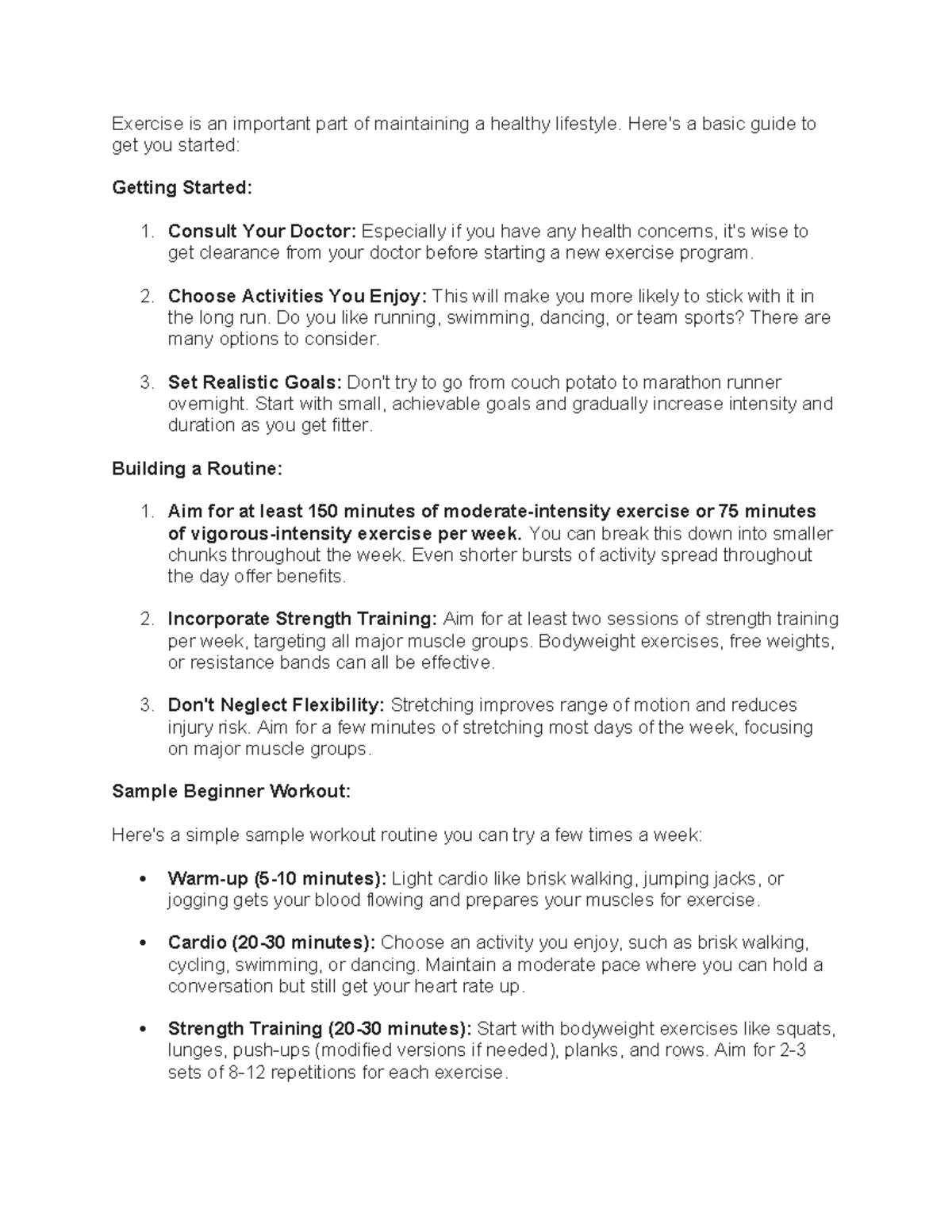 Exercise is an important part of maintaining a healthy lifestyle - Here ...