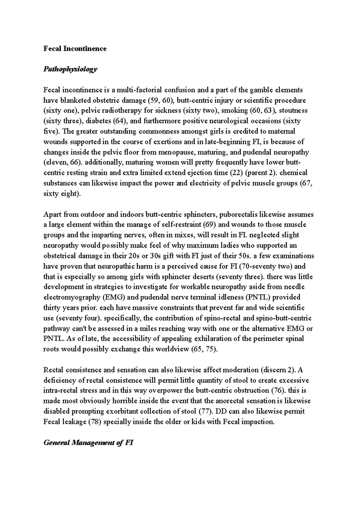 Fecal Incontinence - Fecal Incontinence Pathophysiology Fecal ...