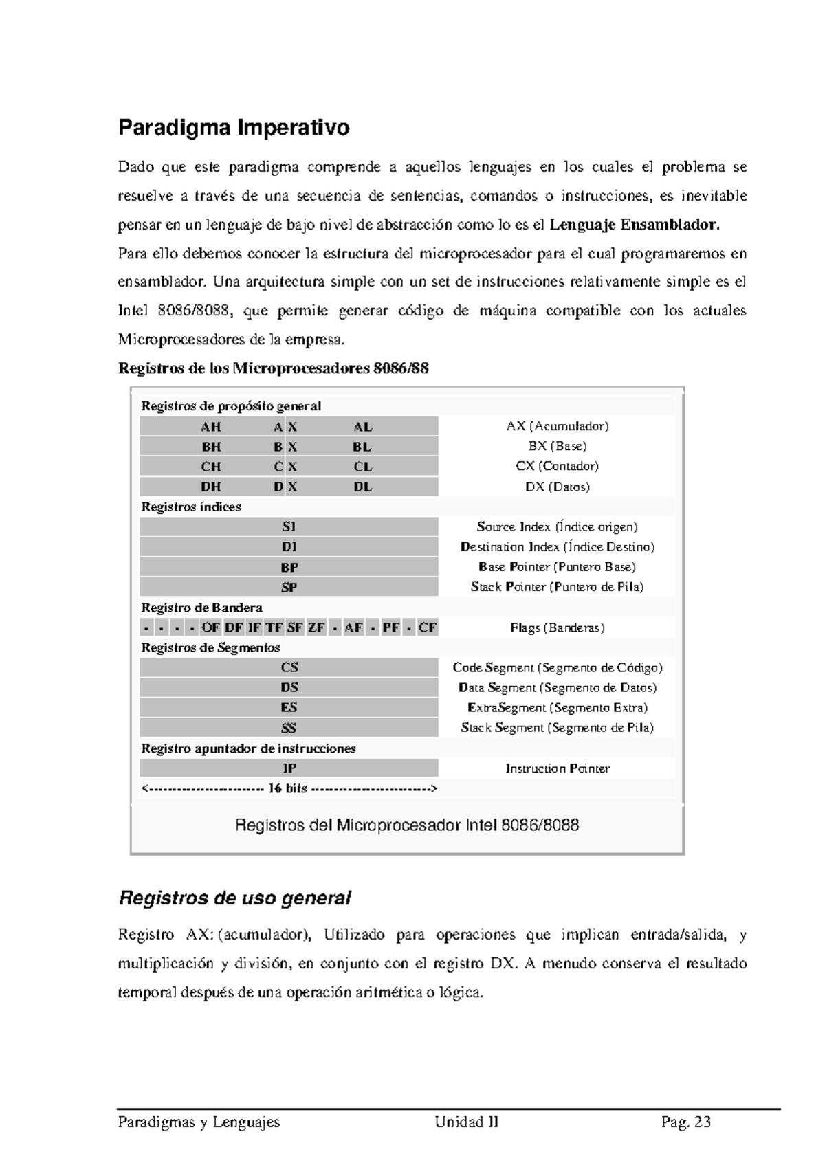 Paradigma Imperativo-assembler primera parte - Paradigma Imperativo Dado que este paradigma ...
