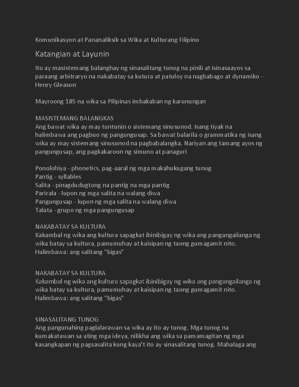 Kompan-exam reviewer - Lecture notes 7 - Komunikasyon at Pananaliksik ...