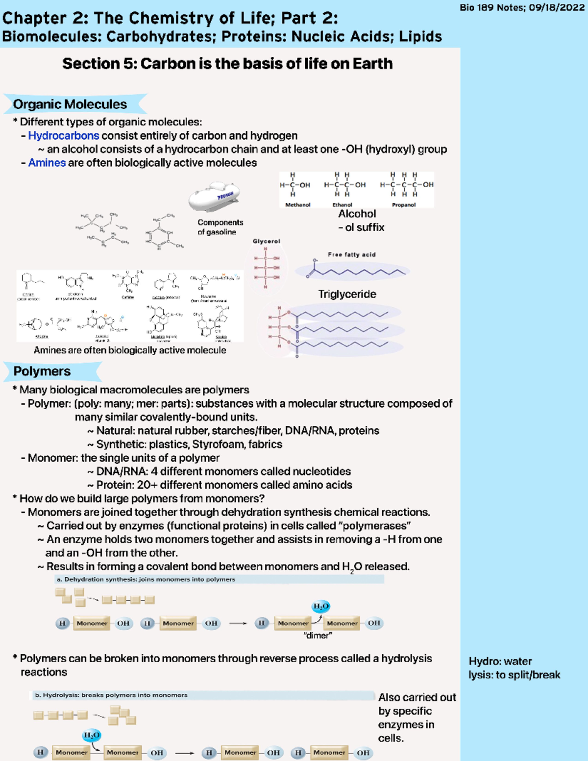 Chapter 2 pg12 - . . Bio 189 Chapter 2: The Chemistry of Part 2 ...