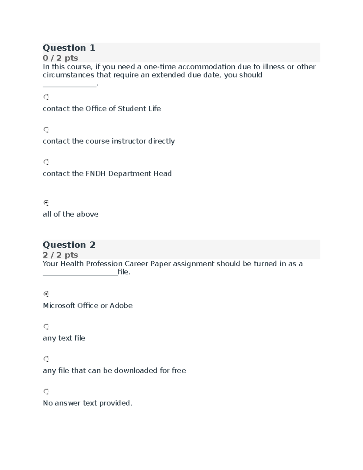 Quiz 1 (S 2023) FNDH 115 - Study material - In this course, if you need ...