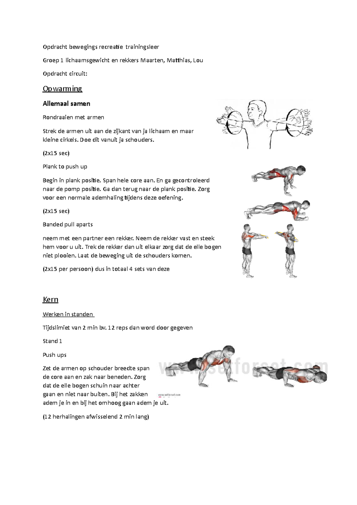 Opdracht br trainingsleer circuit - Opdracht bewegings recreatie ...