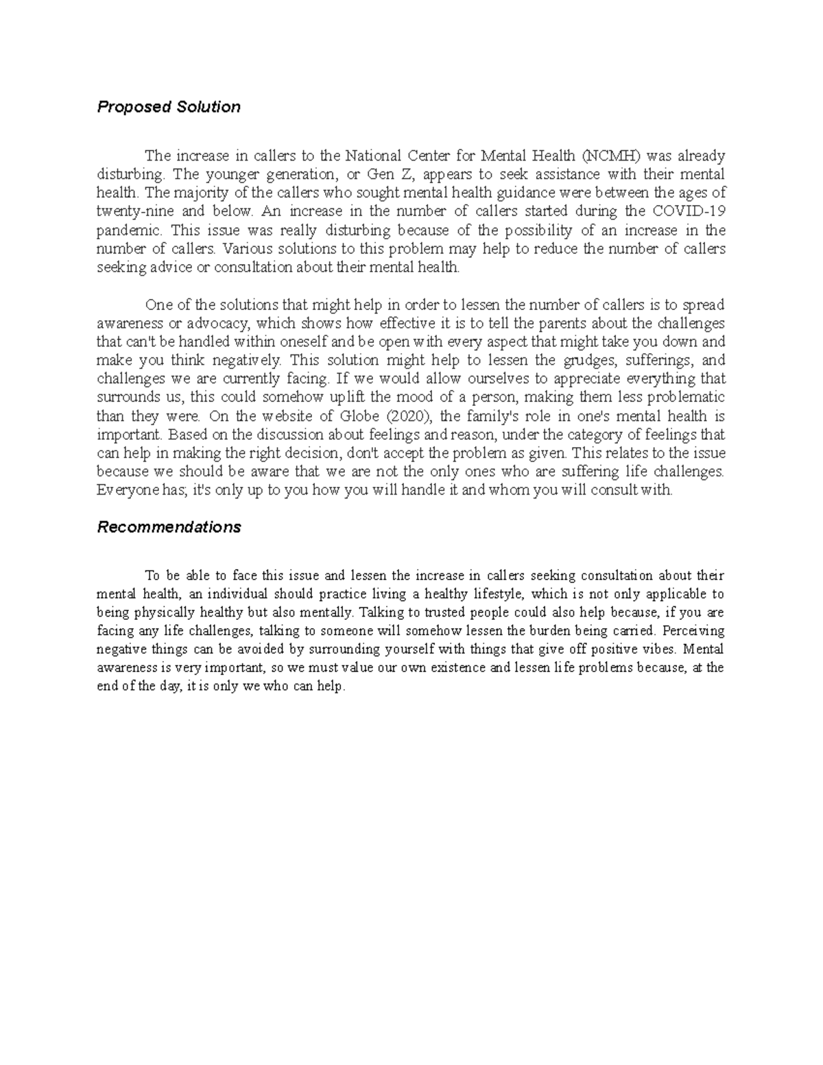 Case-4 - case Study - Proposed Solution The increase in callers to the ...