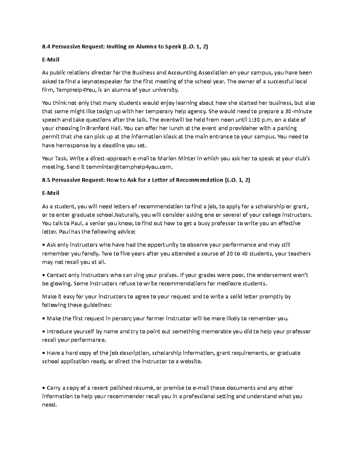 Persuasive letters - 8 Persuasive Request: Inviting an Alumna to Speak ...