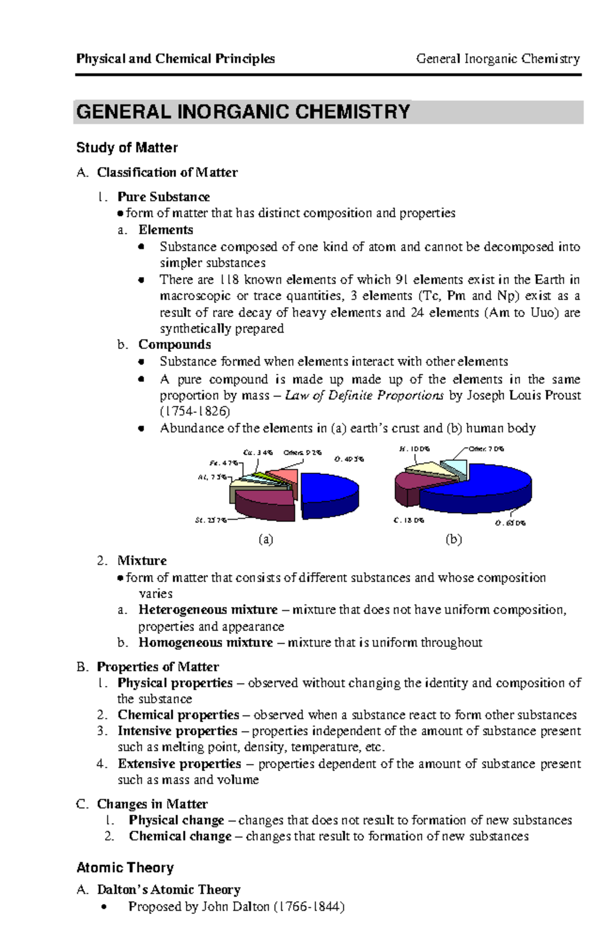395277302-Inorganic-Chemistry - GENERAL INORGANIC CHEMISTRY Study of Matter A. Classification of ...
