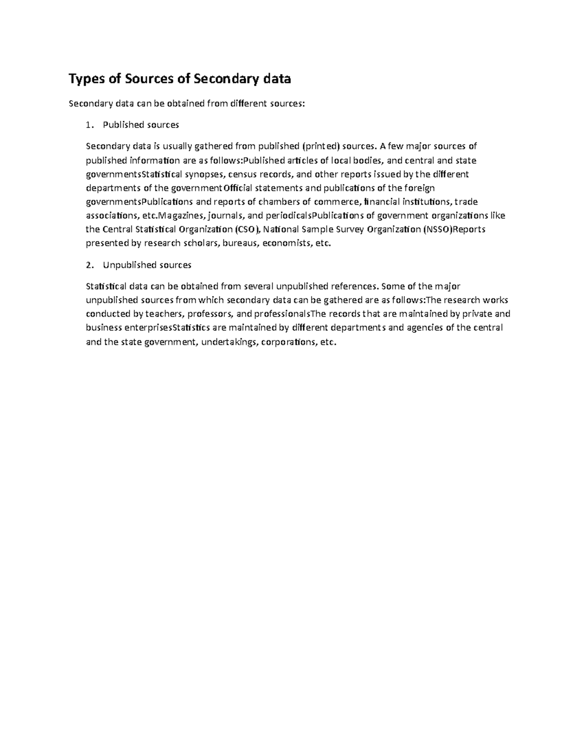 SD 5 - It's lecture notes - Types of Sources of Secondary data ...