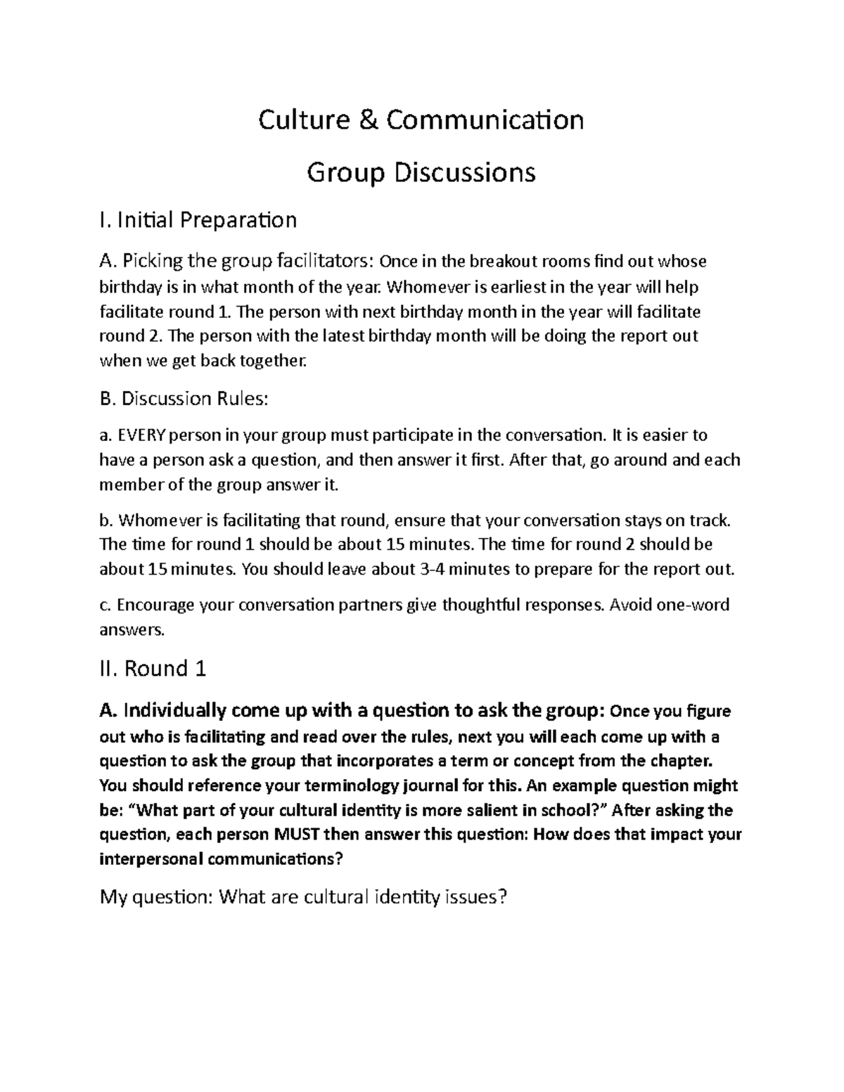 Zoom Class on February 3 - Culture & Communicaion Group Discussions I ...
