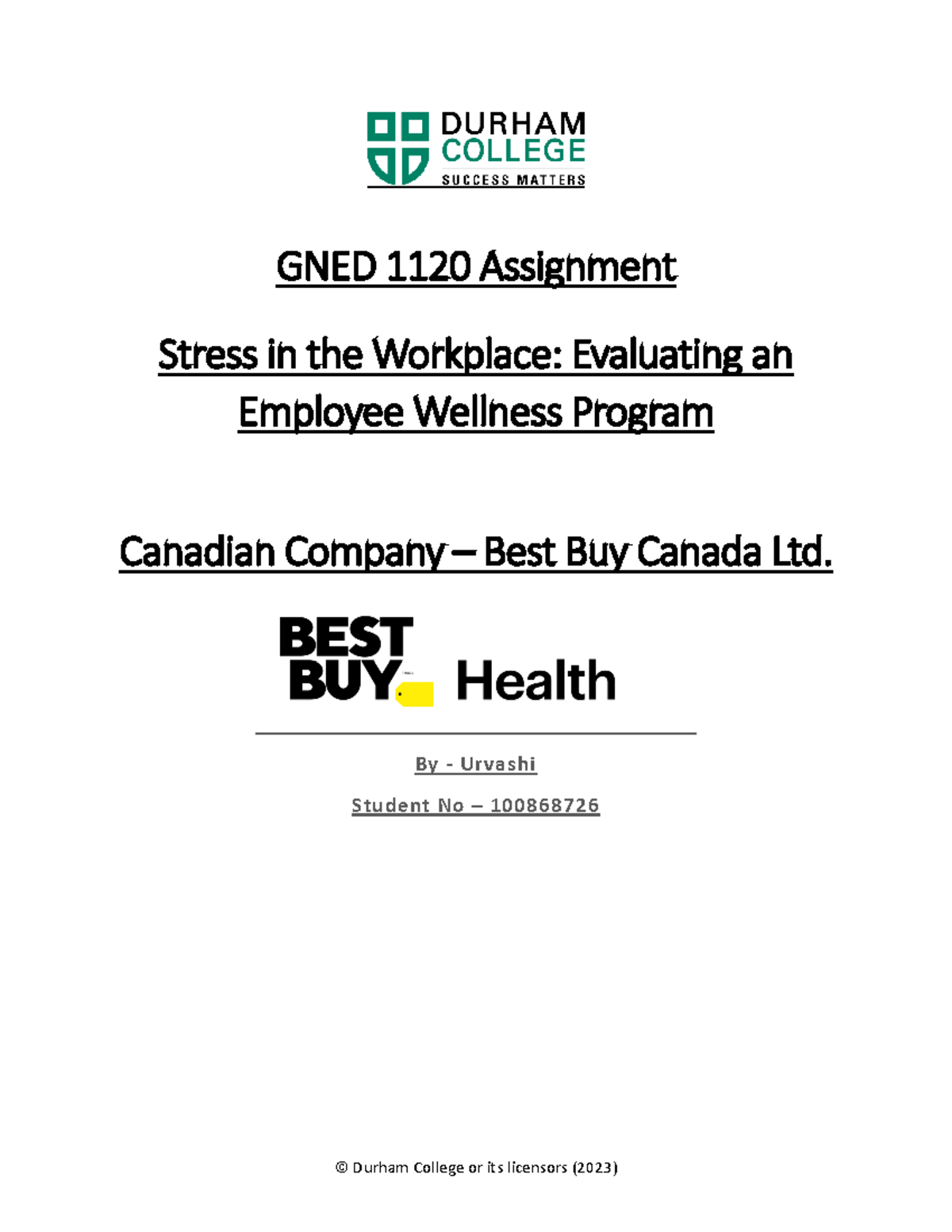 GNED 1120 Assignment - GNED course - GNED 1120 Assignment Stress in the ...