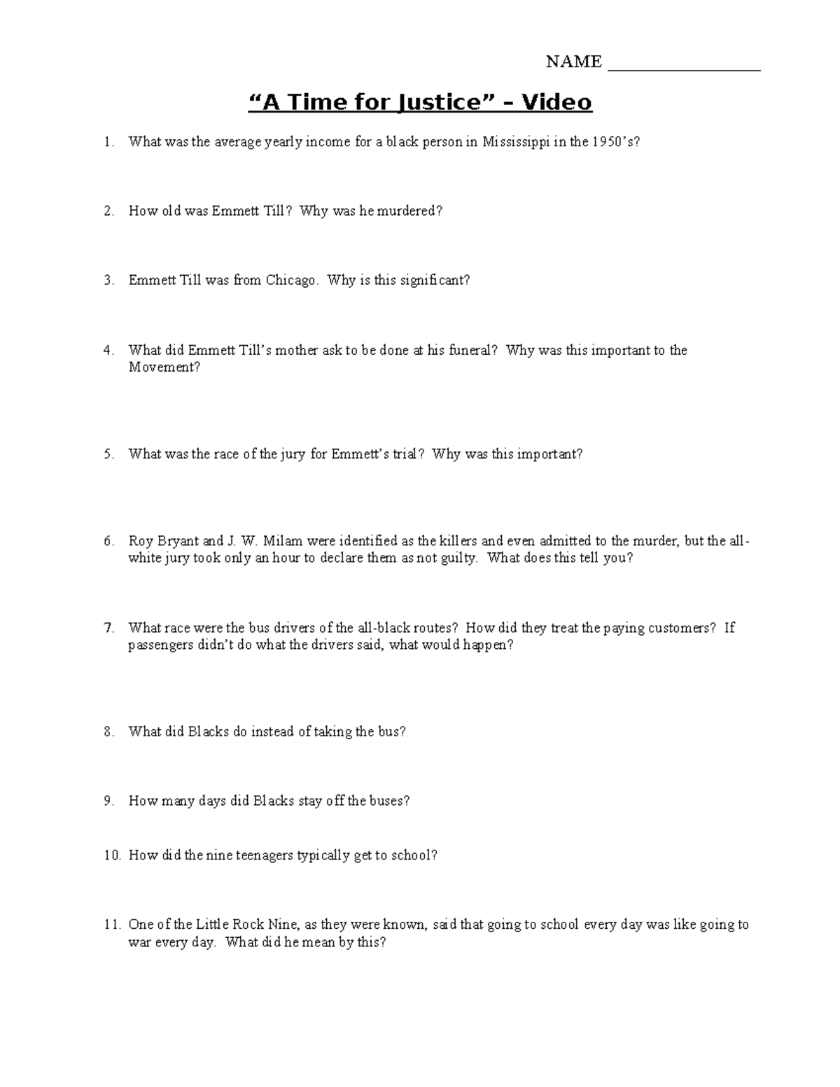A Time for Justice Original Video Guide Questions-1 - NAME ...