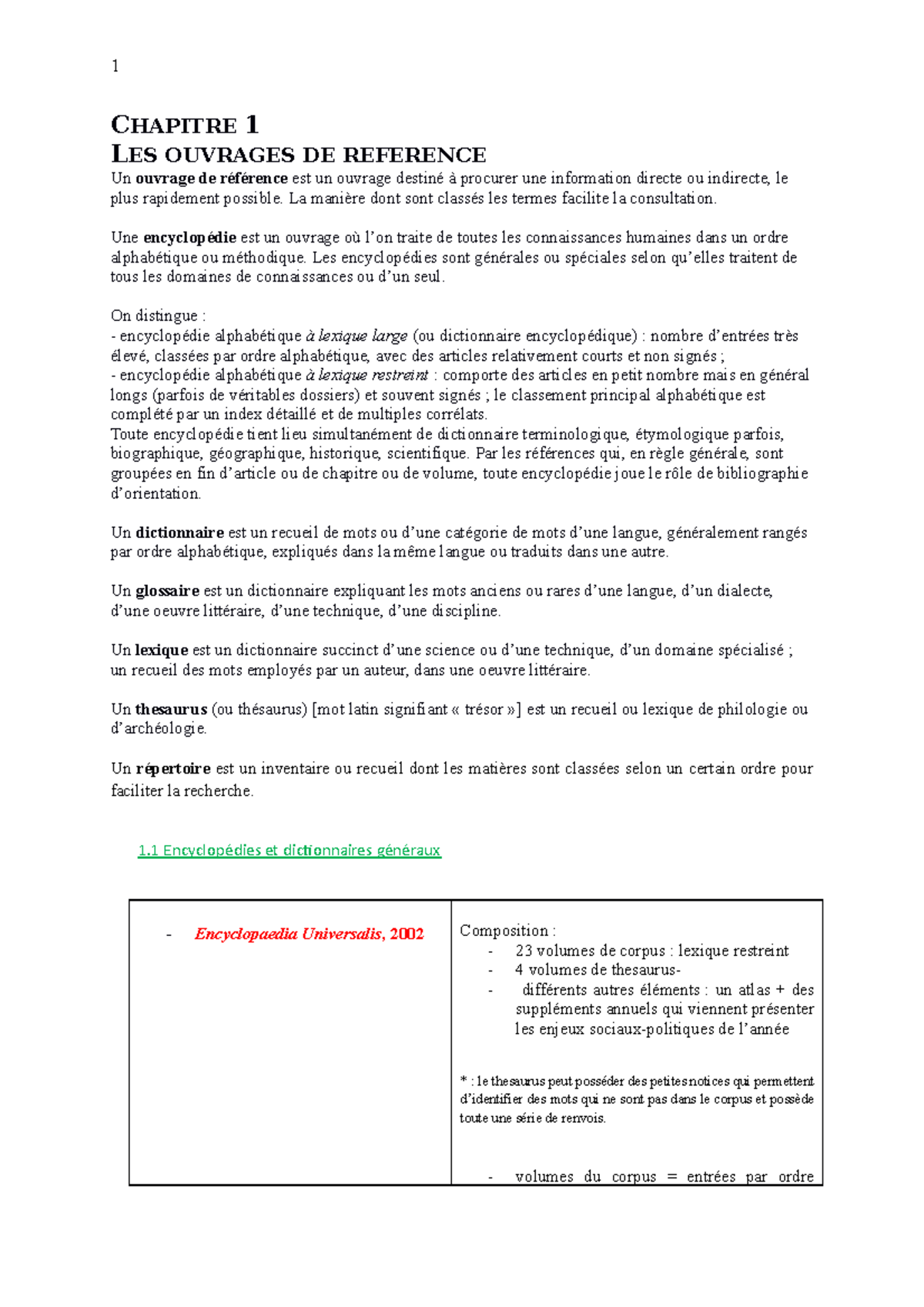 Ouvrages à connaitre biblio - CHAPITRE 1 LES OUVRAGES DE REFERENCE Un ...