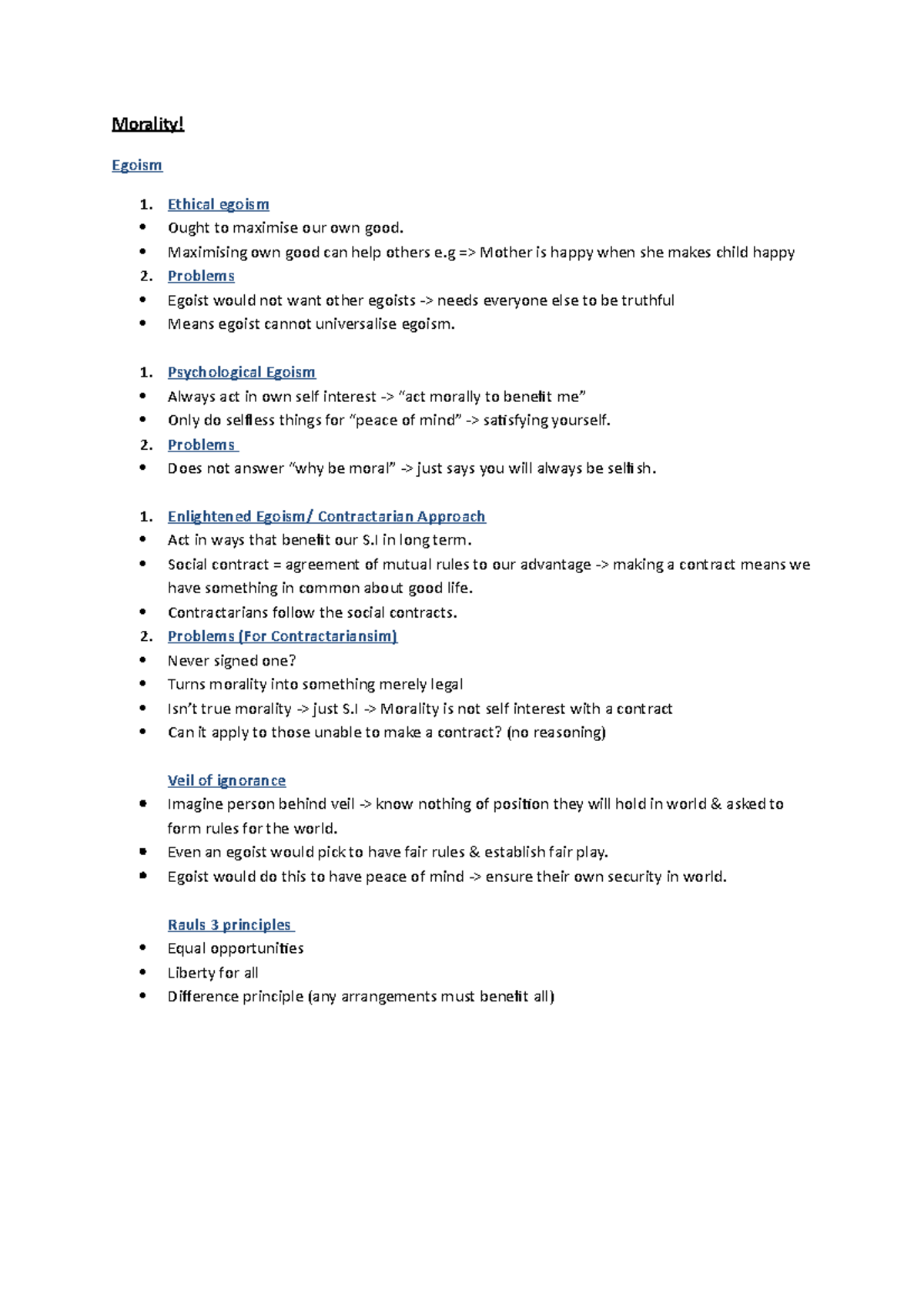Morality Revision Notes - A222 - OU - Studocu