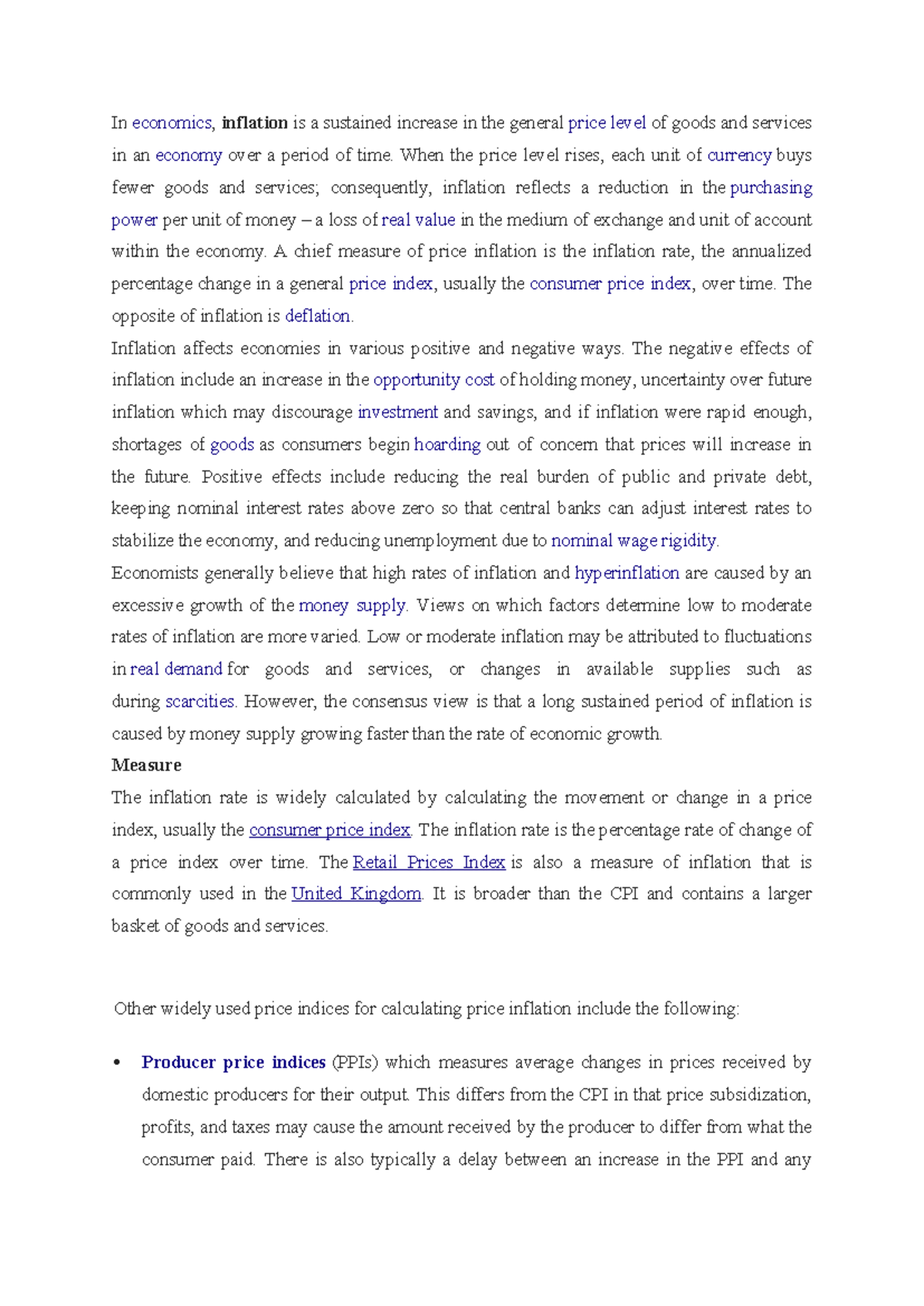 Inflation topic in statistics - In economics, inflation is a sustained ...