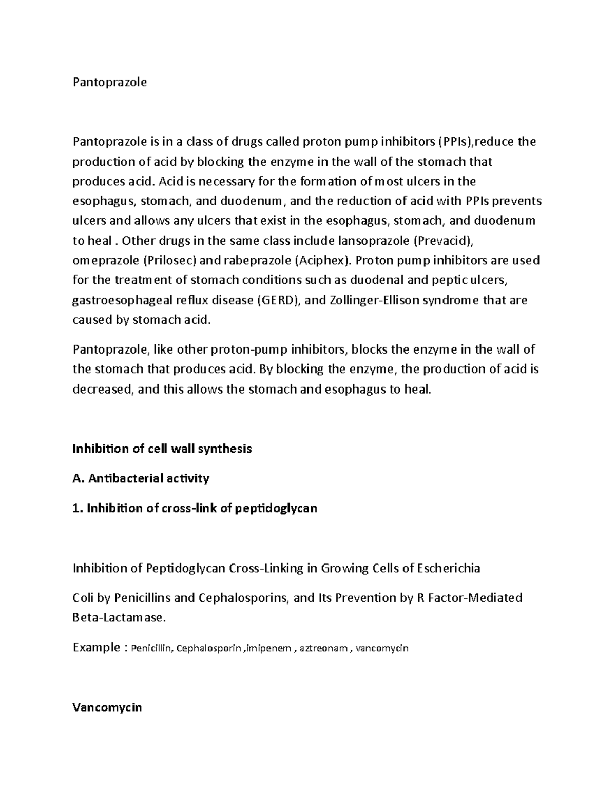 Pharmacology 3 - Faculty Name: IJB - Pantoprazole Pantoprazole is in a ...
