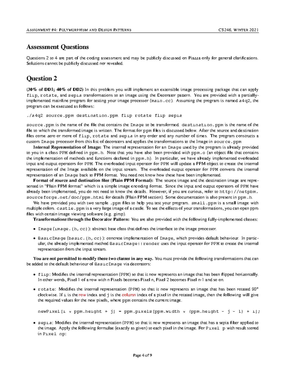 A4 - Assignment - Assessment Questions Questions 2 to 4 are part of the ...