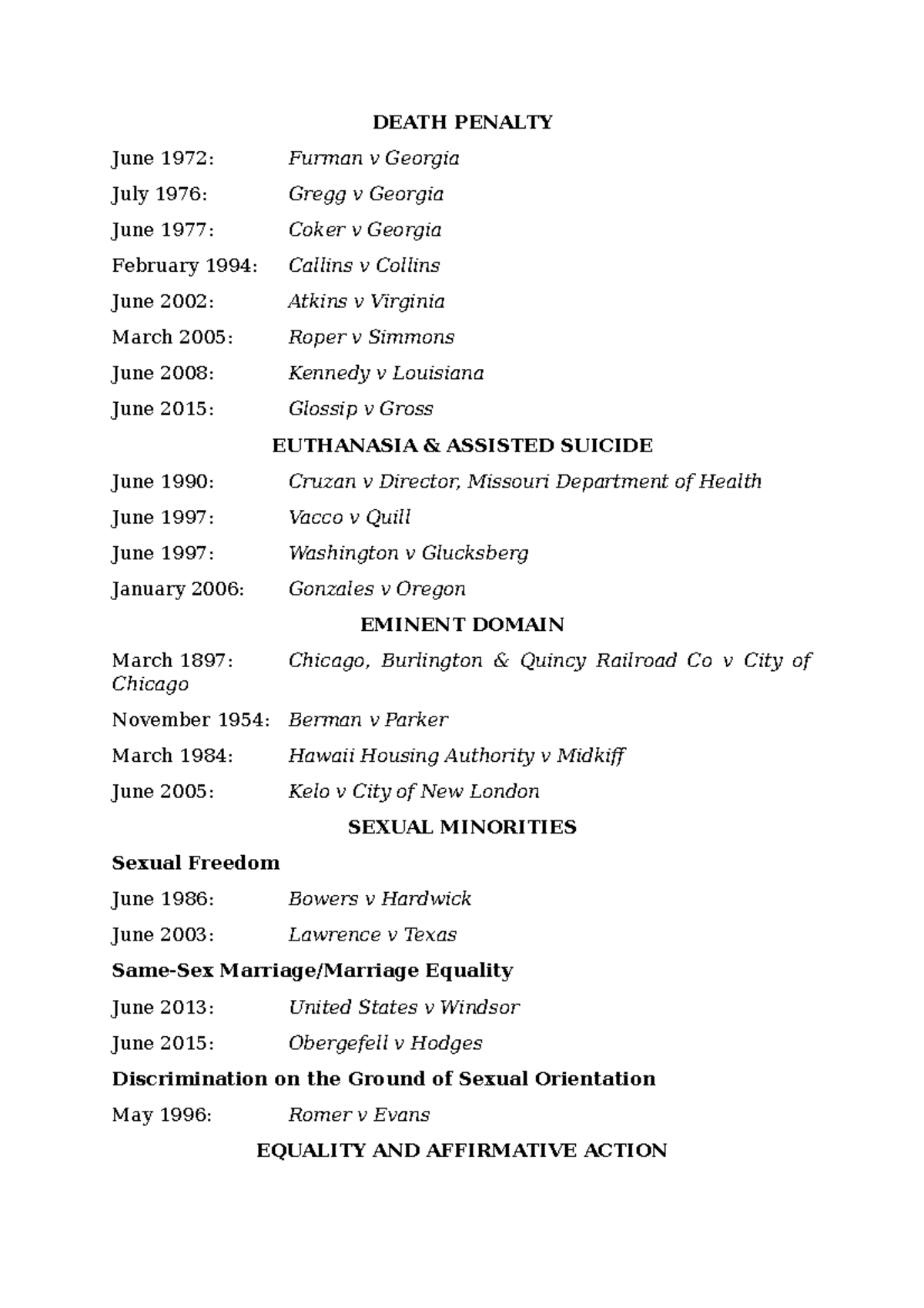 American Constitutional Law - Cases - DEATH PENALTY June 1972: Furman v ...