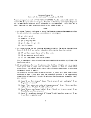 Hw8-solution - Homework 8 solutions - **** SOLUTIONS **** Computer Science 202 Homework #8, due ...