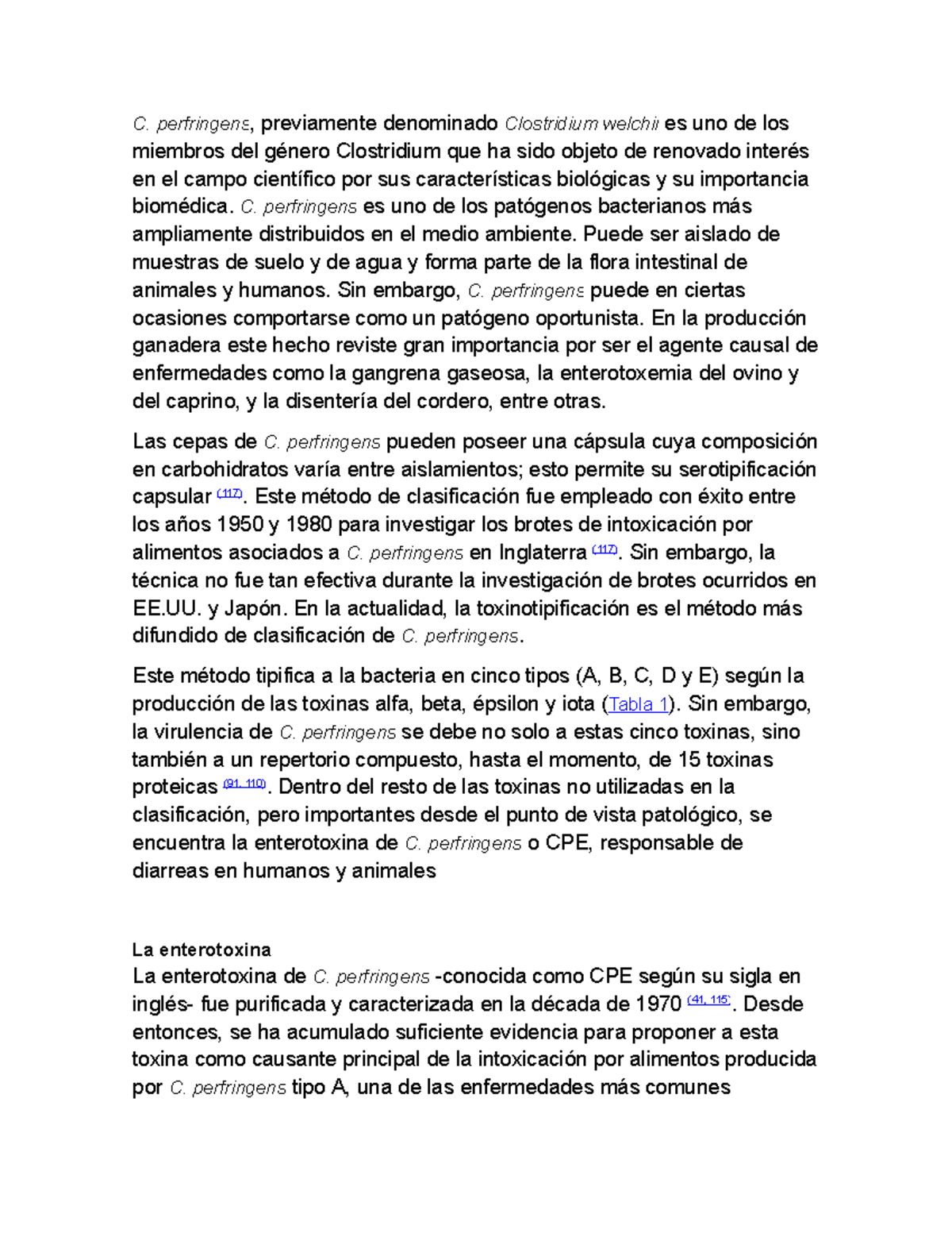 Documento - Bla bla bla - C. perfringens, previamente denominado ...