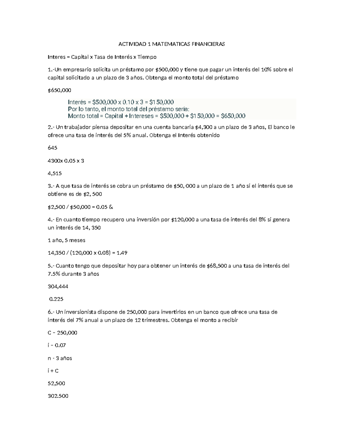 Actividad 1 Matematicas Financieras - ACTIVIDAD 1 MATEMATICAS ...
