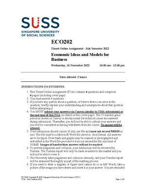ECO202 Participation Attempt and Ans - ECO202 - SUSS - Studocu