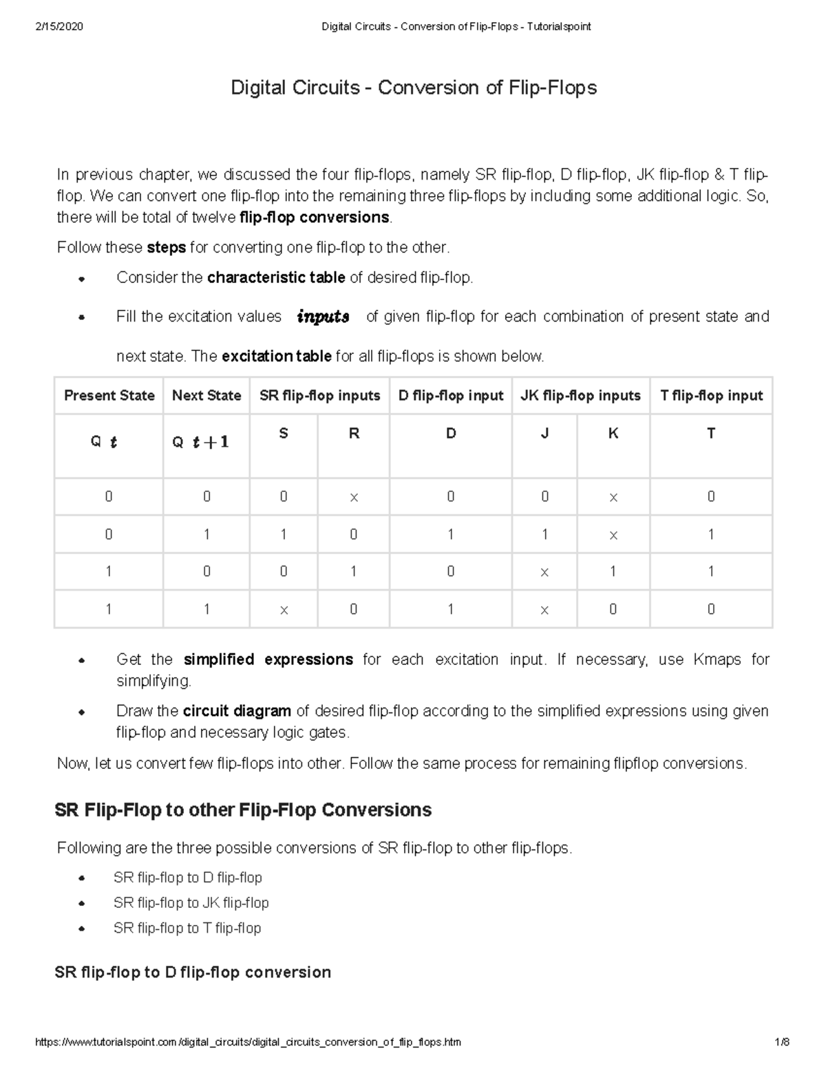 Lecture- 16-Unit -4-Conversion-of-Flip-Flops-Sub DECO - Digital Circuits - Conversion of Flip ...