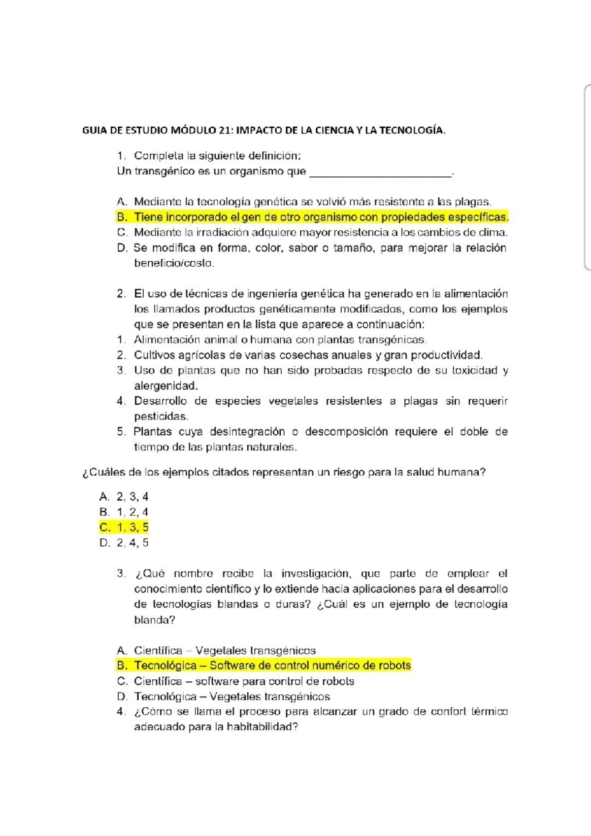 Modulo 21 impacto de la ciencia y la tegnologia - Studocu