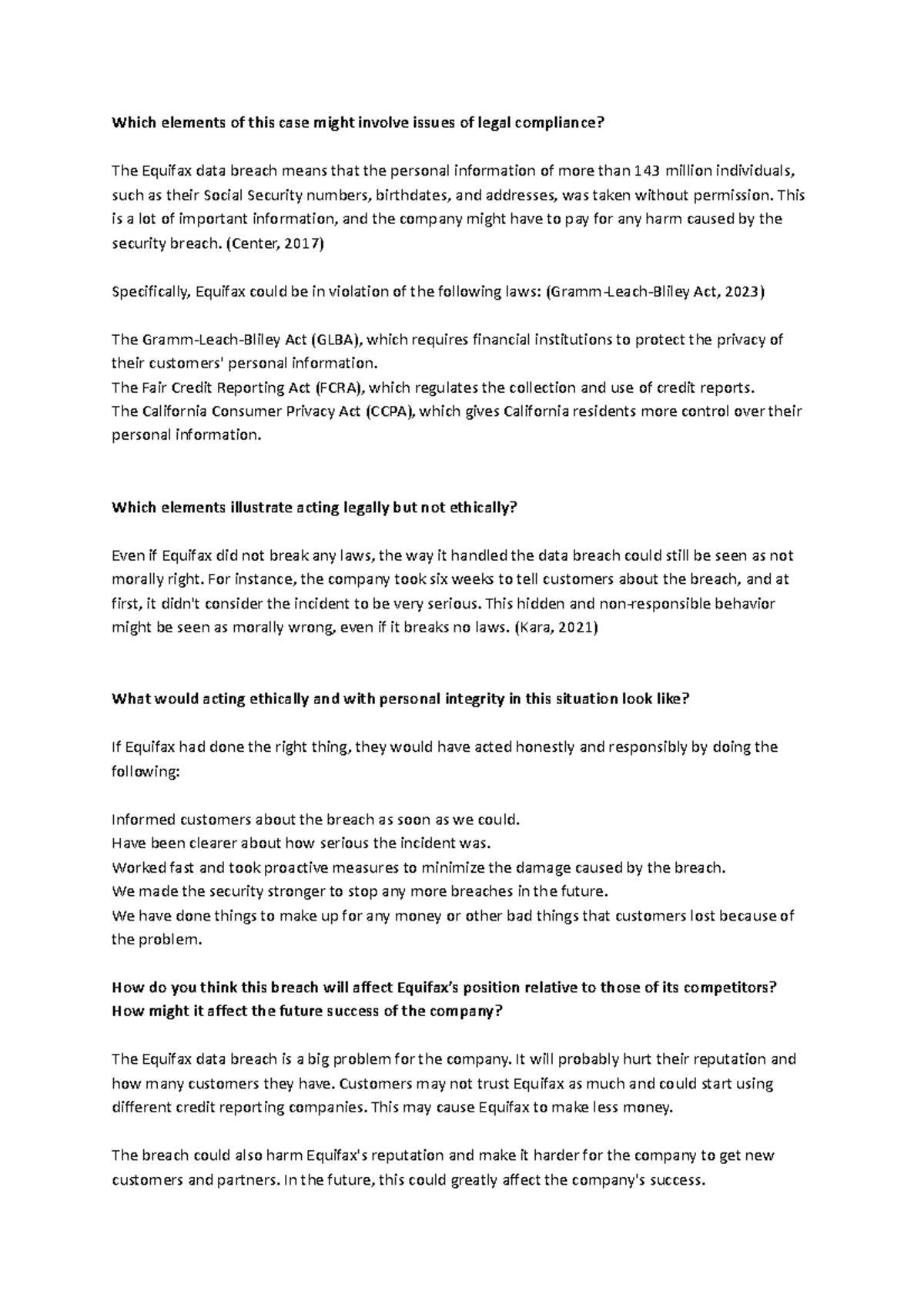 A1 - Written assignment week 1 - Which elements of this case might ...