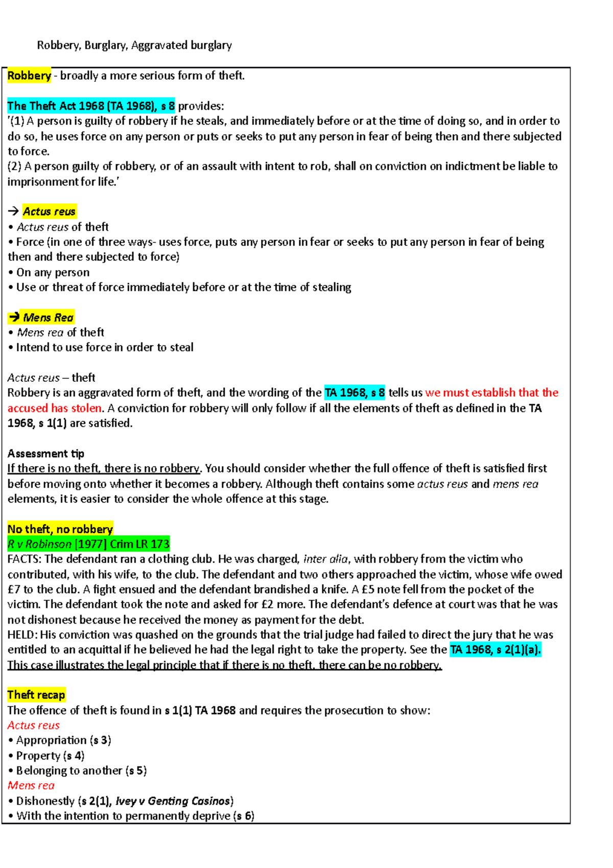 Robbery burglary week 5 - Robbery, Burglary, Aggravated burglary ...