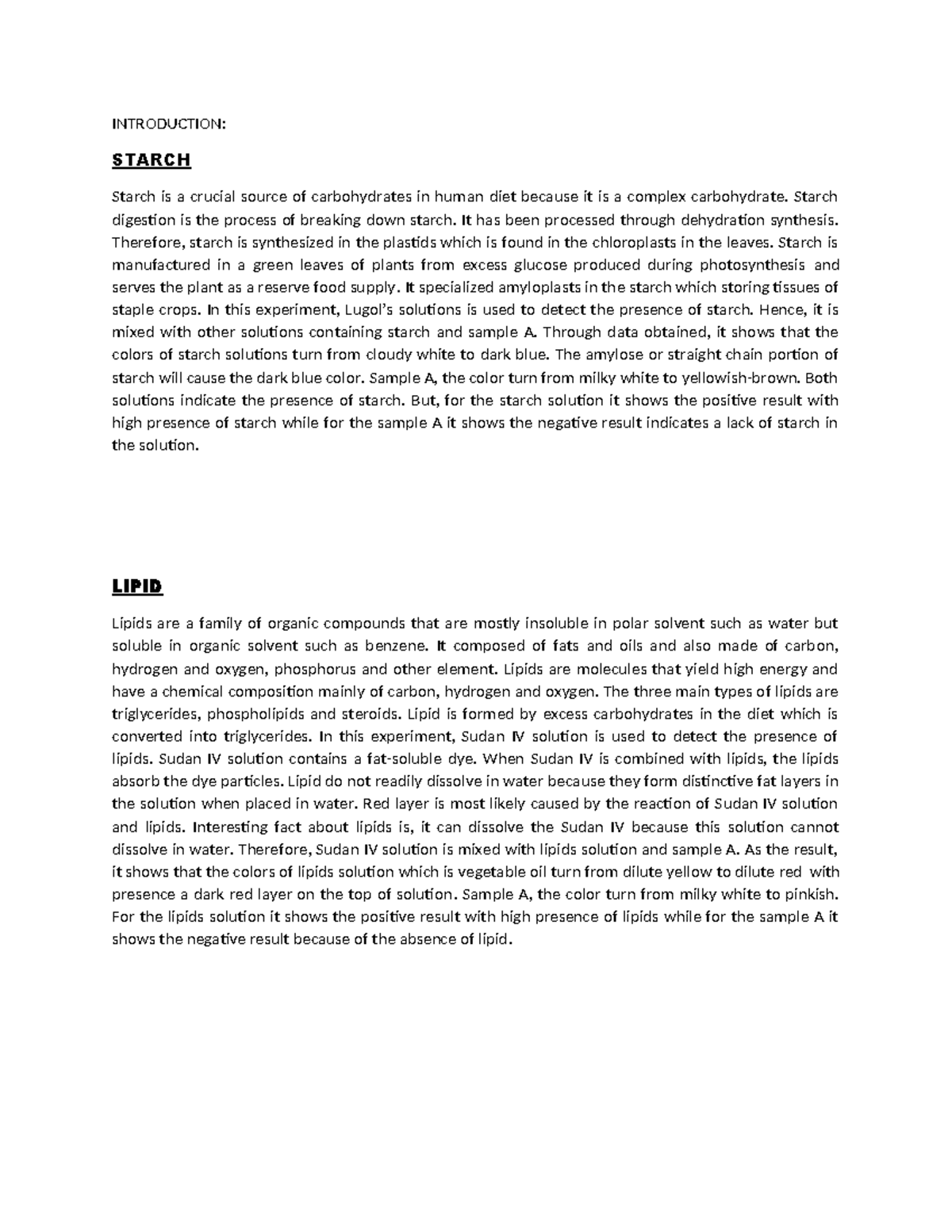 Introduction of Starch & Lipids with the References - INTRODUCTION: STARCH Starch is a crucial ...