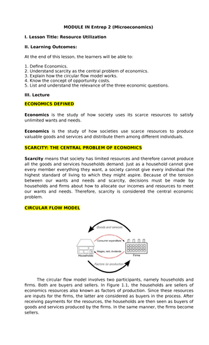 Entrep 6 Lesson 2 - MODULE IN ENTREP 6 (PRICING AND COSTING) Credits: 3 ...