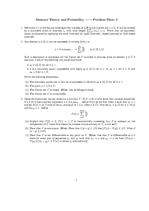Problem sheet 9 - Questions - Measure Theory and Probability —— Problem ...