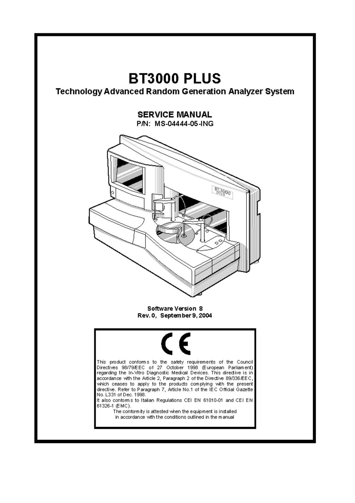 Pdfcoffee - Bioanalisis - BT3000 PLUS Technology Advanced Random ...