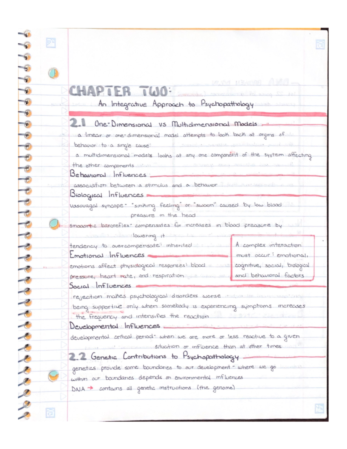 Chapter TWO Notes An Integrative Approach to Psychopathology - PSYC 276 ...
