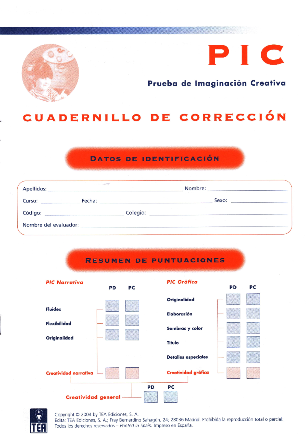 Cuadernillo - test pic - Psicologia Educativa - Studocu