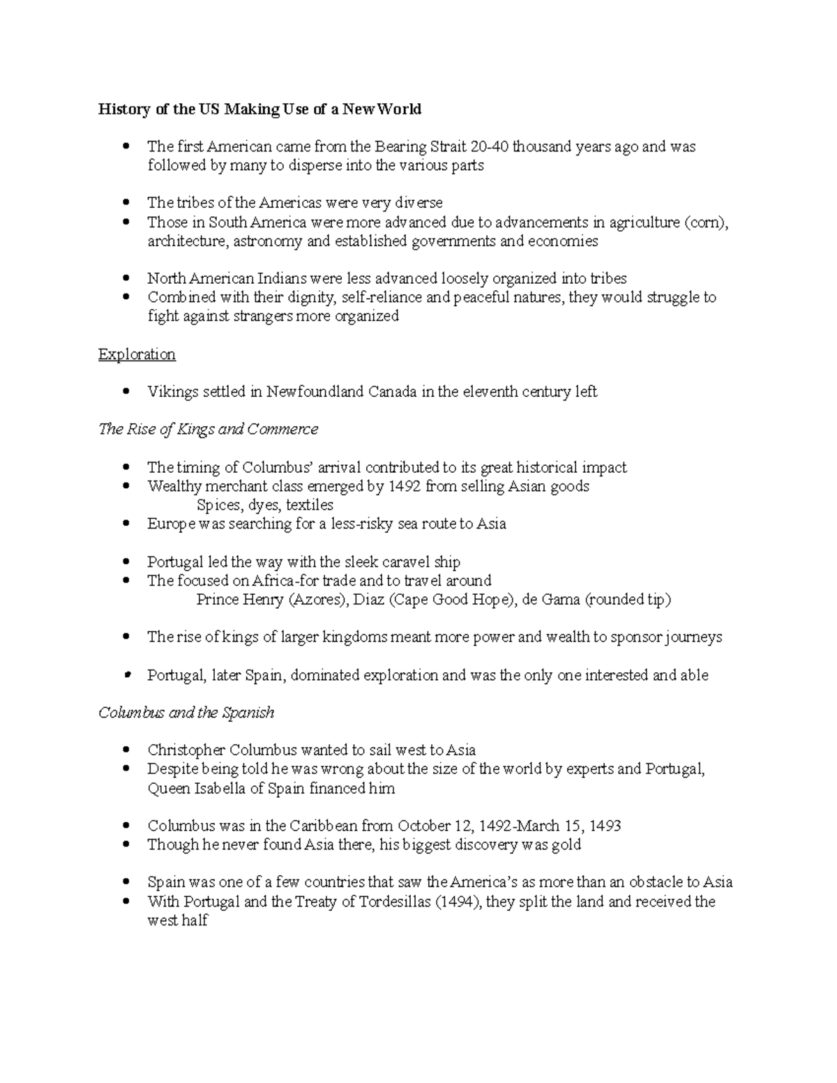 History of the US Making Use of a New World - and Catholic Church tried ...