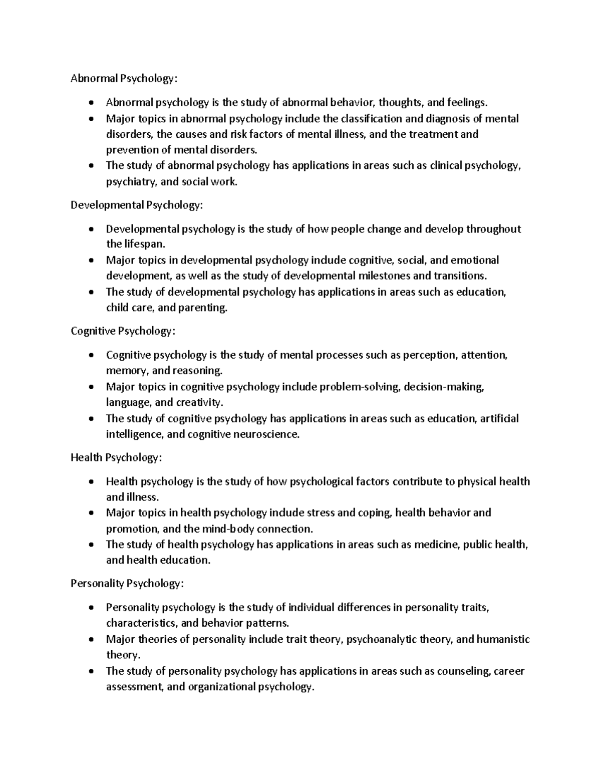 Psych - Abnormal Psychology: Abnormal psychology is the study of ...